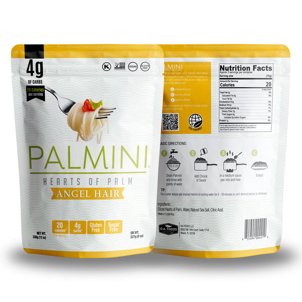 Palmini Angel Hair Low Carb Pasta | 4g of Carbs | 1 Unit Pouch 12 Oz ...